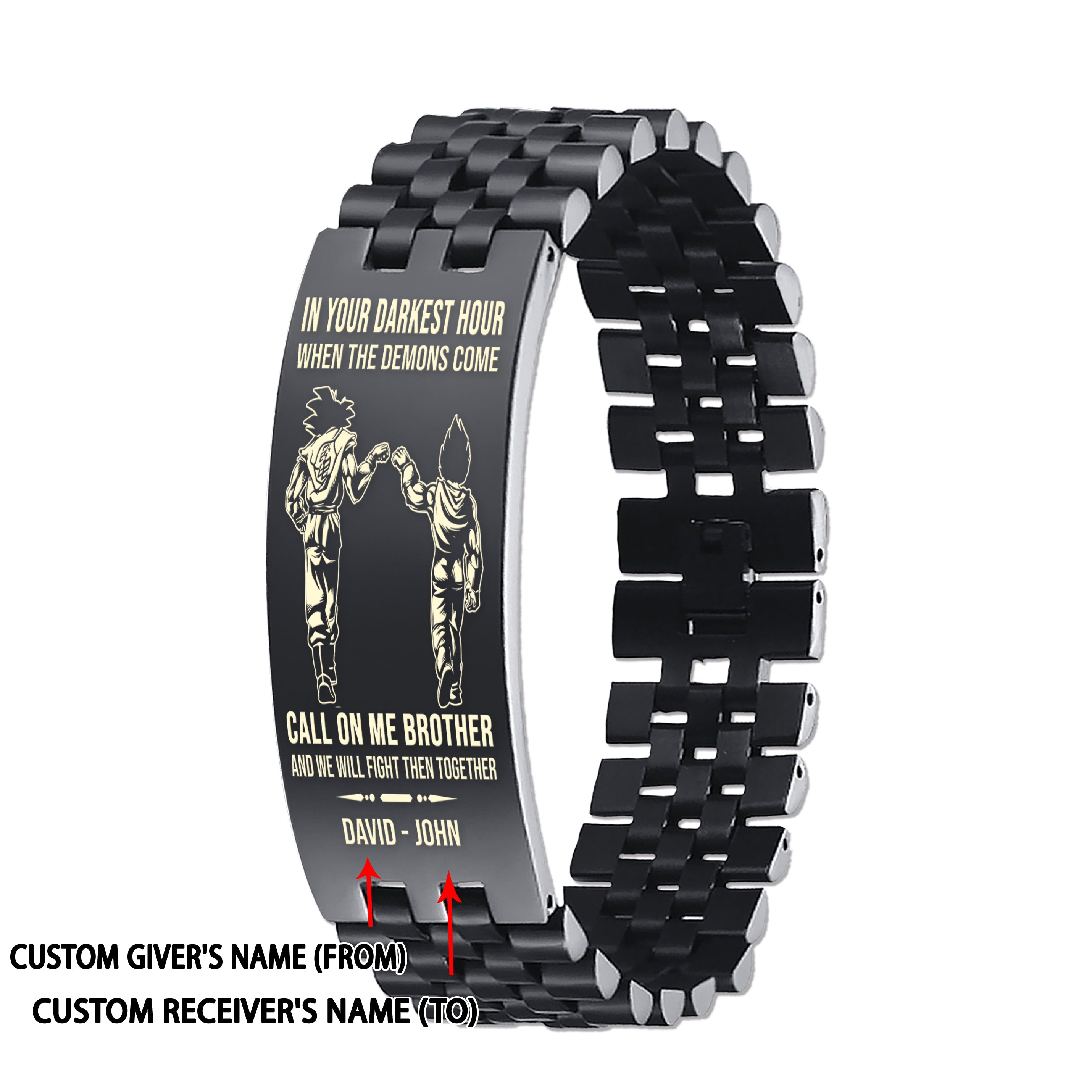 Customizable brother engraved bracelet gift from brother, In the darke ...
